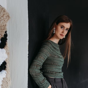 Crochet Sweater Pattern PDF: Nora Forest Meadow Lace Yoke (english) - Etsy
