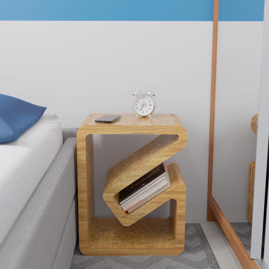 Wooden Bedside Table. Original Design | Nightstand | DXF File: DIY CNC ...