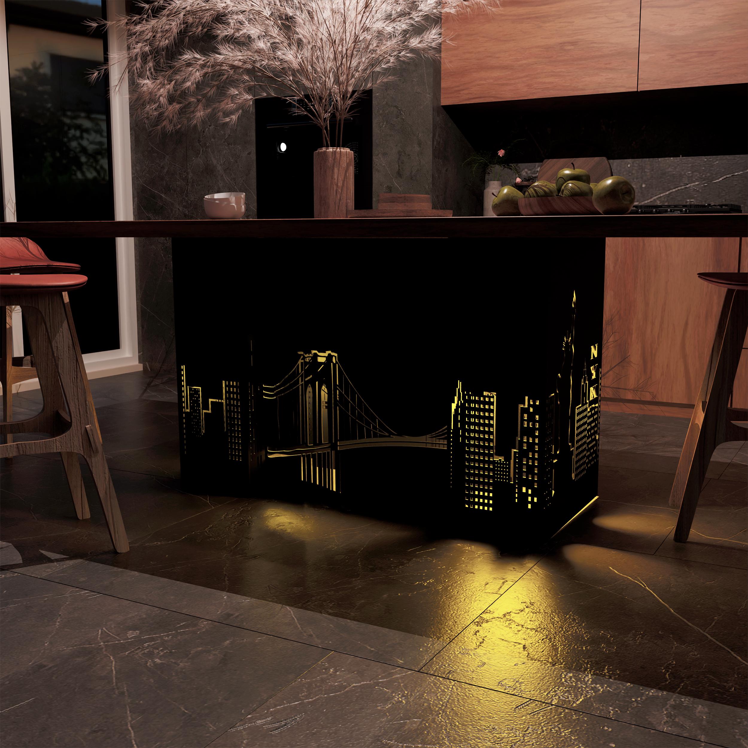 Urban NYC Table With Skyline & Bridge | Digital Furniture Project | 3 ...