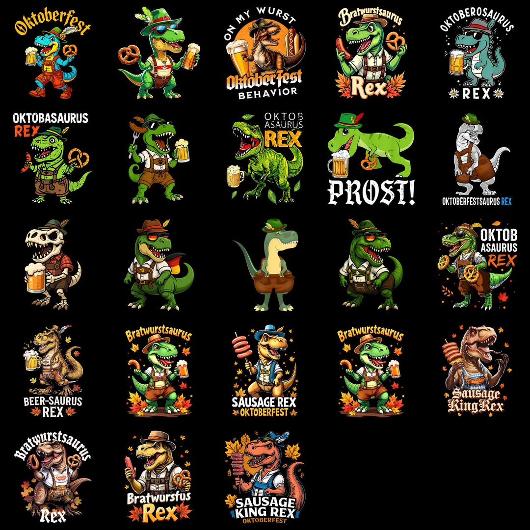 Funny Oktoberfest Dino T-rex PNG, Sarcastic German Beer Dinosaur ...