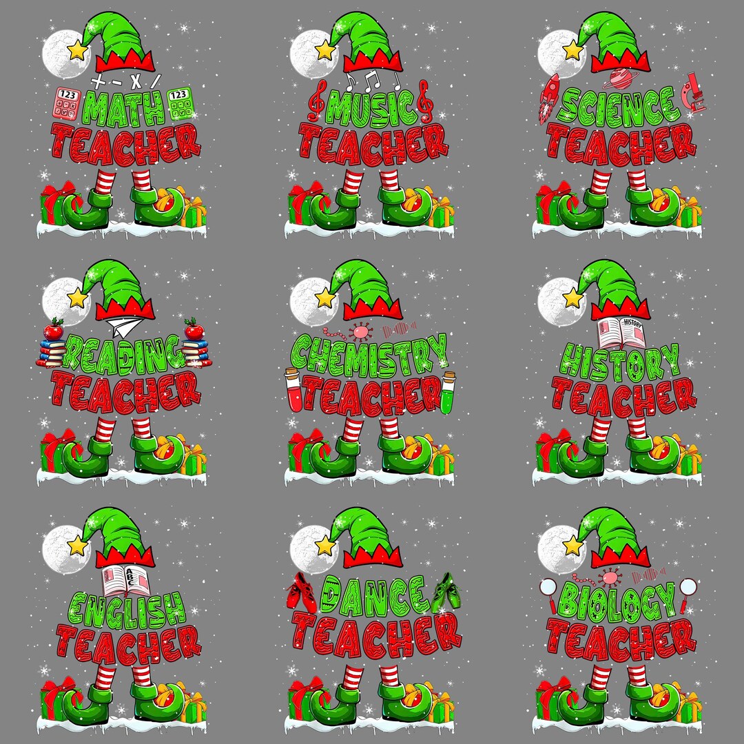 Teacher Cute Elf Costume PNG, Funny Christmas Holiday Job Clipart ...
