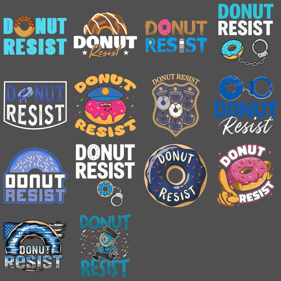 Donut Resist PNG, Funny Policeman Officer Humor Clipart, Cop Sarcastic ...