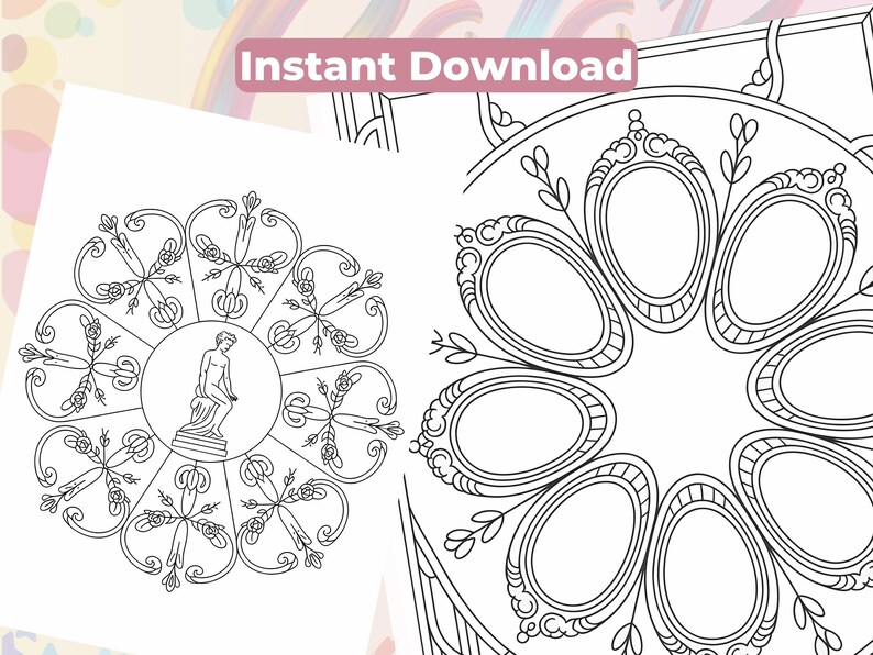 Mandala Coloring Book: 100 Rococo Pages, French Country Decor (PDF ...