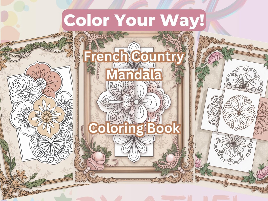 Mandala Coloring Book: 100 Rococo Pages, French Country Decor (PDF ...