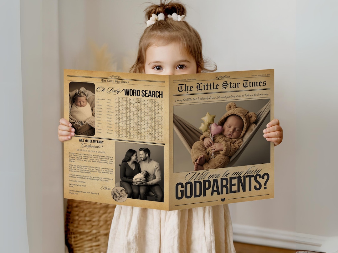 Godfather Proposal Newspaper Template , Godparents Proposal Newspaper ...