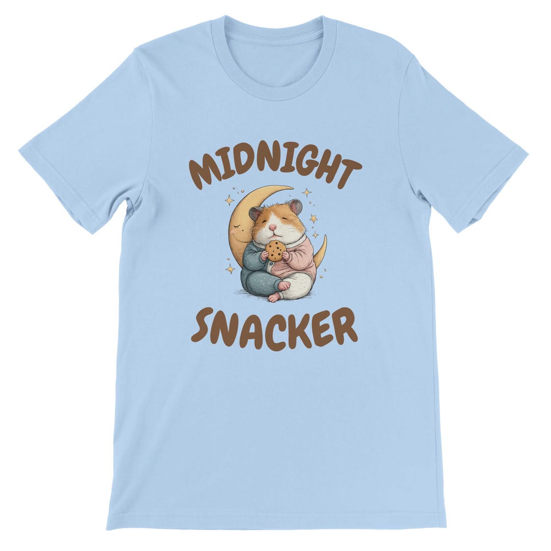 Midnight Snacker Hamster T-shirt – Funny Hamster Shirt, Kawaii Animal ...