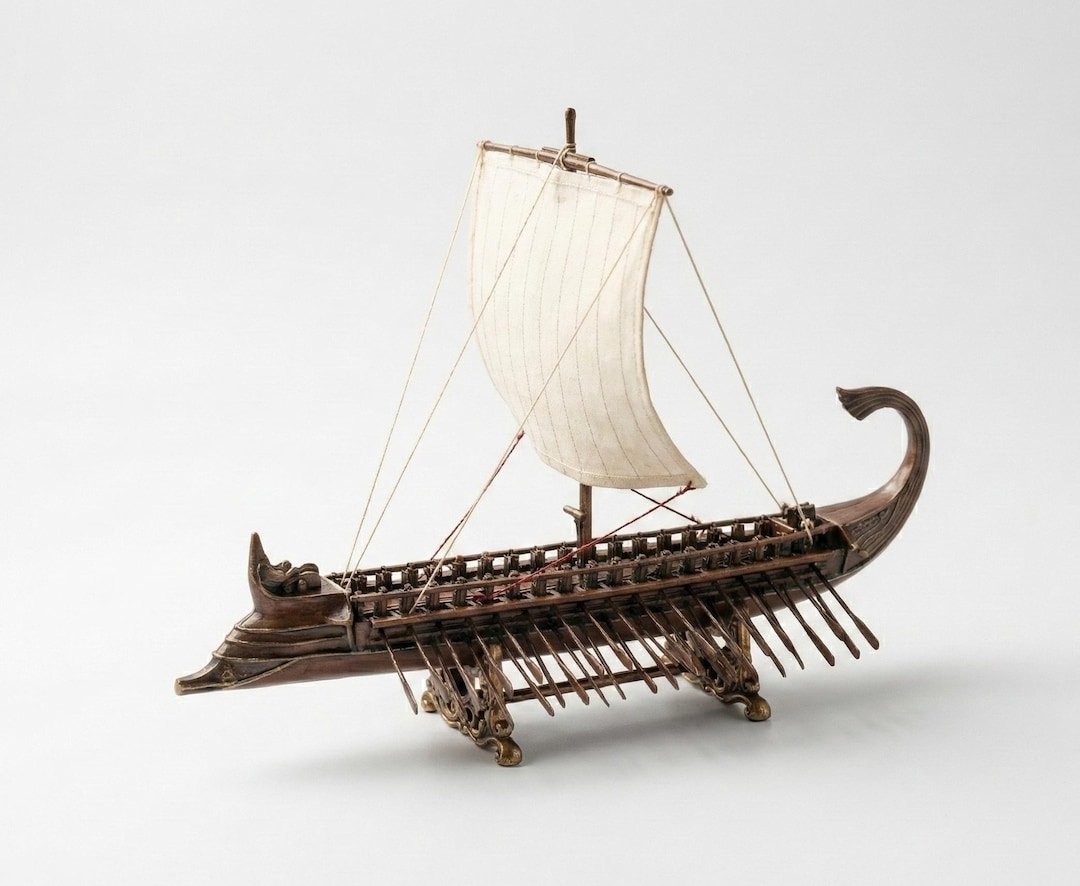 Ancient Greek Trireme Warship Ships | Bronze Polyresin Naval Decor - Etsy