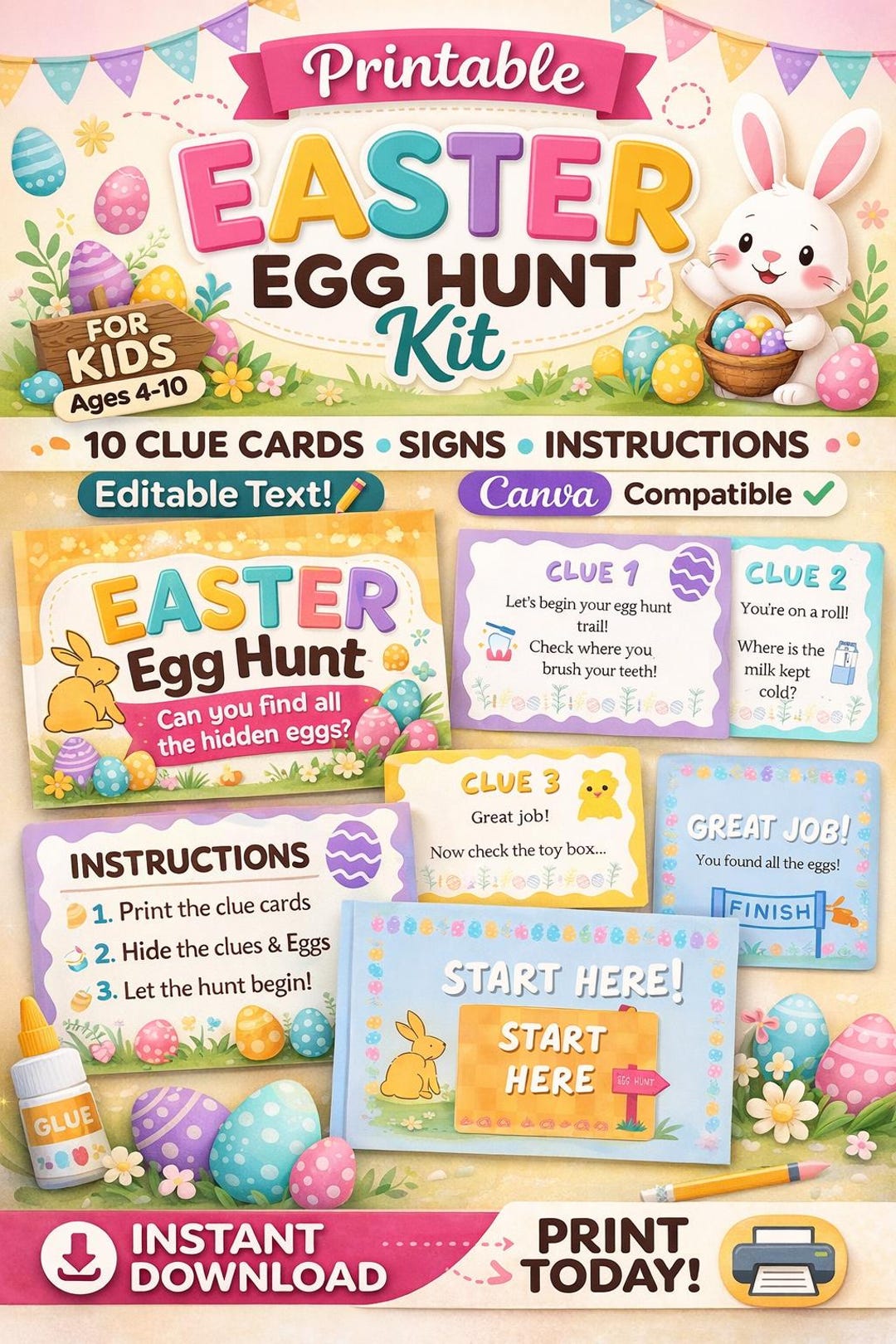 Editable Easter Egg Hunt Kit - Etsy