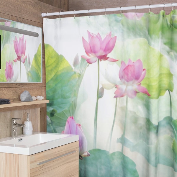 Lotus Shower Curtains - Etsy