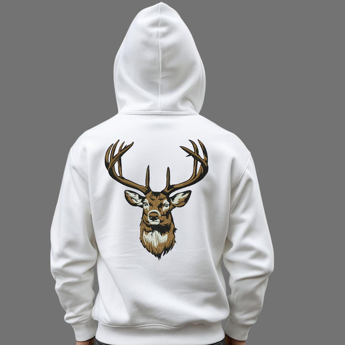 Deer Embroidery Design, Buck Head Embroidery, Christmas Deer Embroidery ...