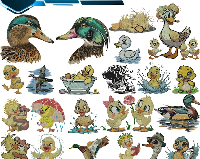 Floral Duck Machine Embroidery Design, Baby Ducks Embroidery Designs ...