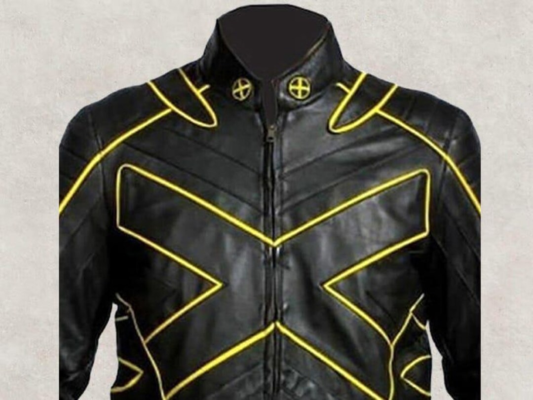 X-men Wolverine Leather Jacket - Black Biker Cosplay Costume - Etsy