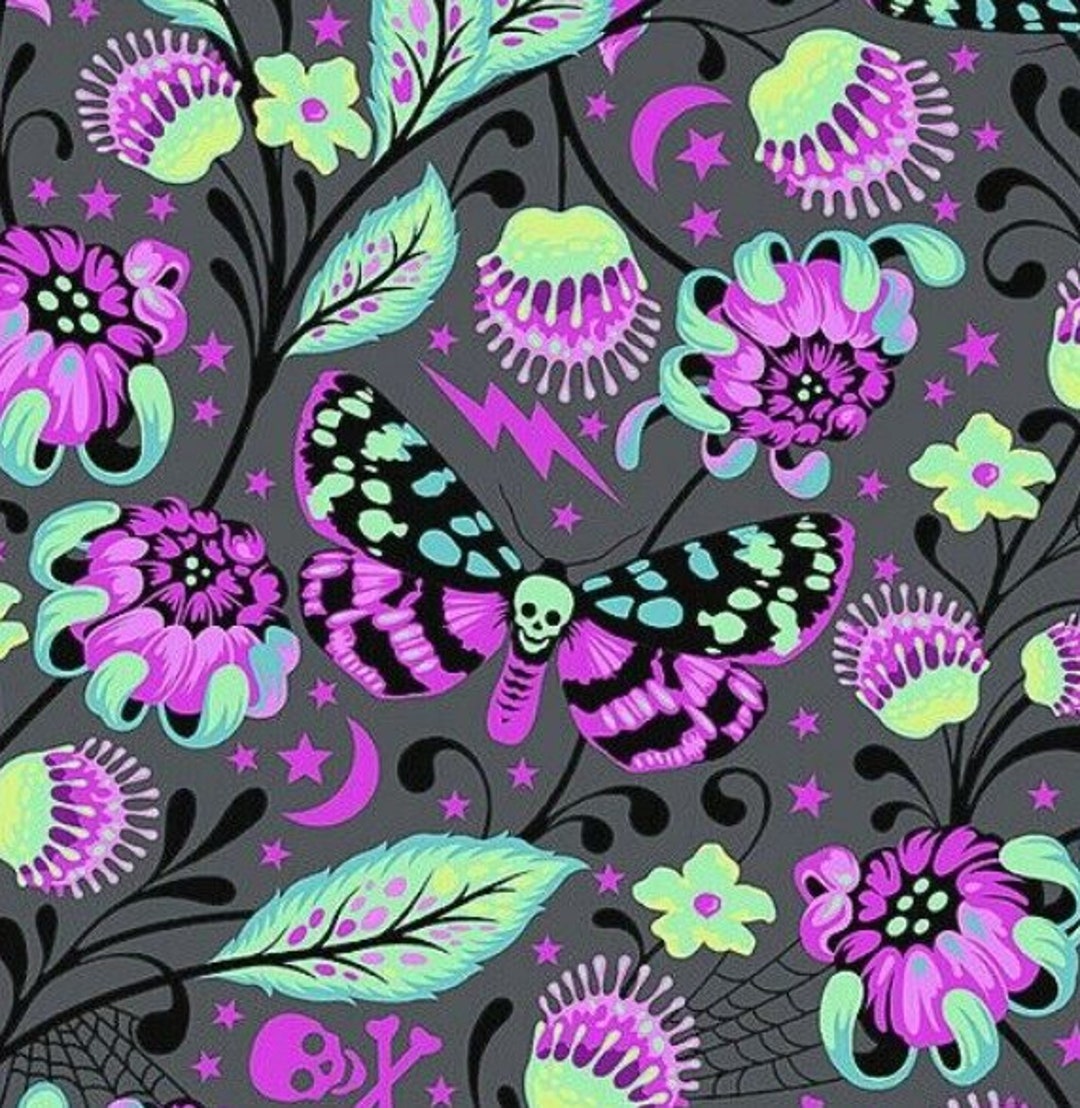 Tula Pink Fabric, De La Luna, Spirit Venus, 18" X 21", Gray Background ...
