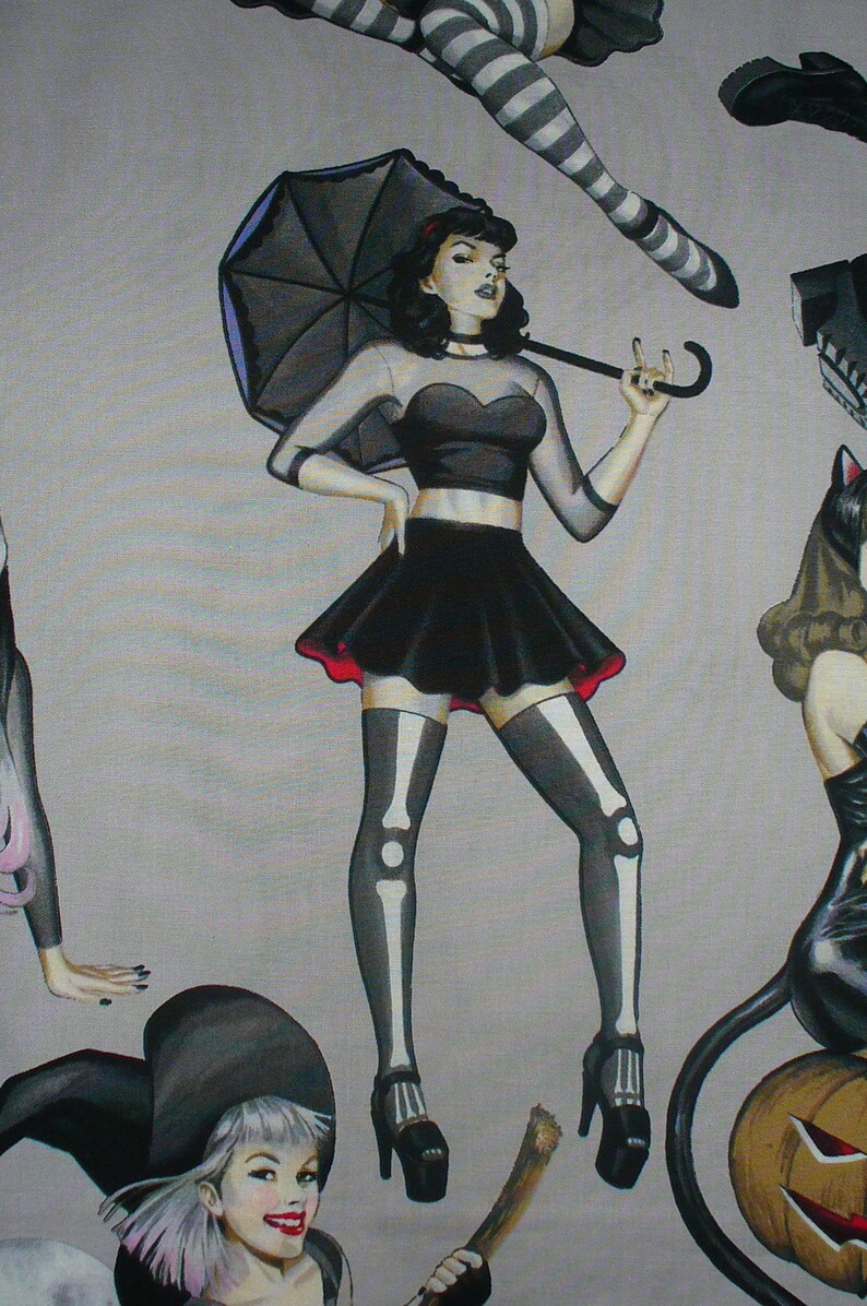 Gorgeously Goth Pin Ups Fabric Alexander Henry Oversized - Etsy