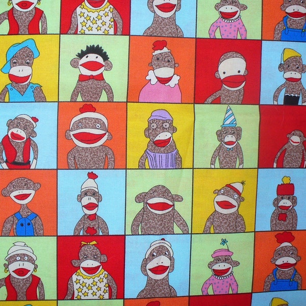 Sock Monkey Fabric - Etsy