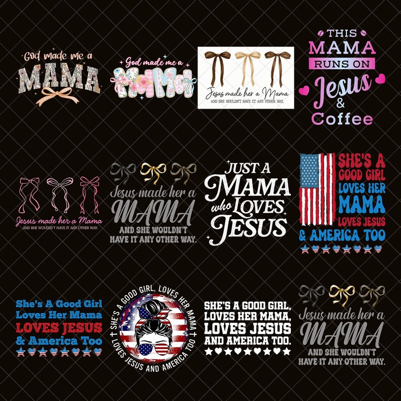 Jesus Made Her a Mama Png, Christian Mama Png, Mama With Kids Photo PNG ...