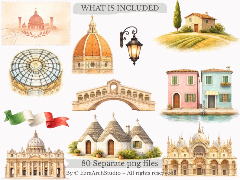 Italian Moments Clipart Bundle Transparent PNG Italy Aesthetic ...