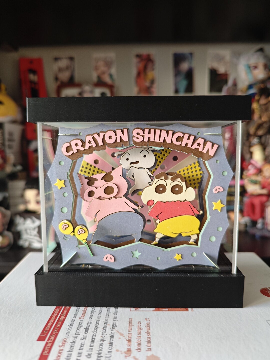 Shin Chan Paper Theater With Acrylic Display Case and LED Lights ...