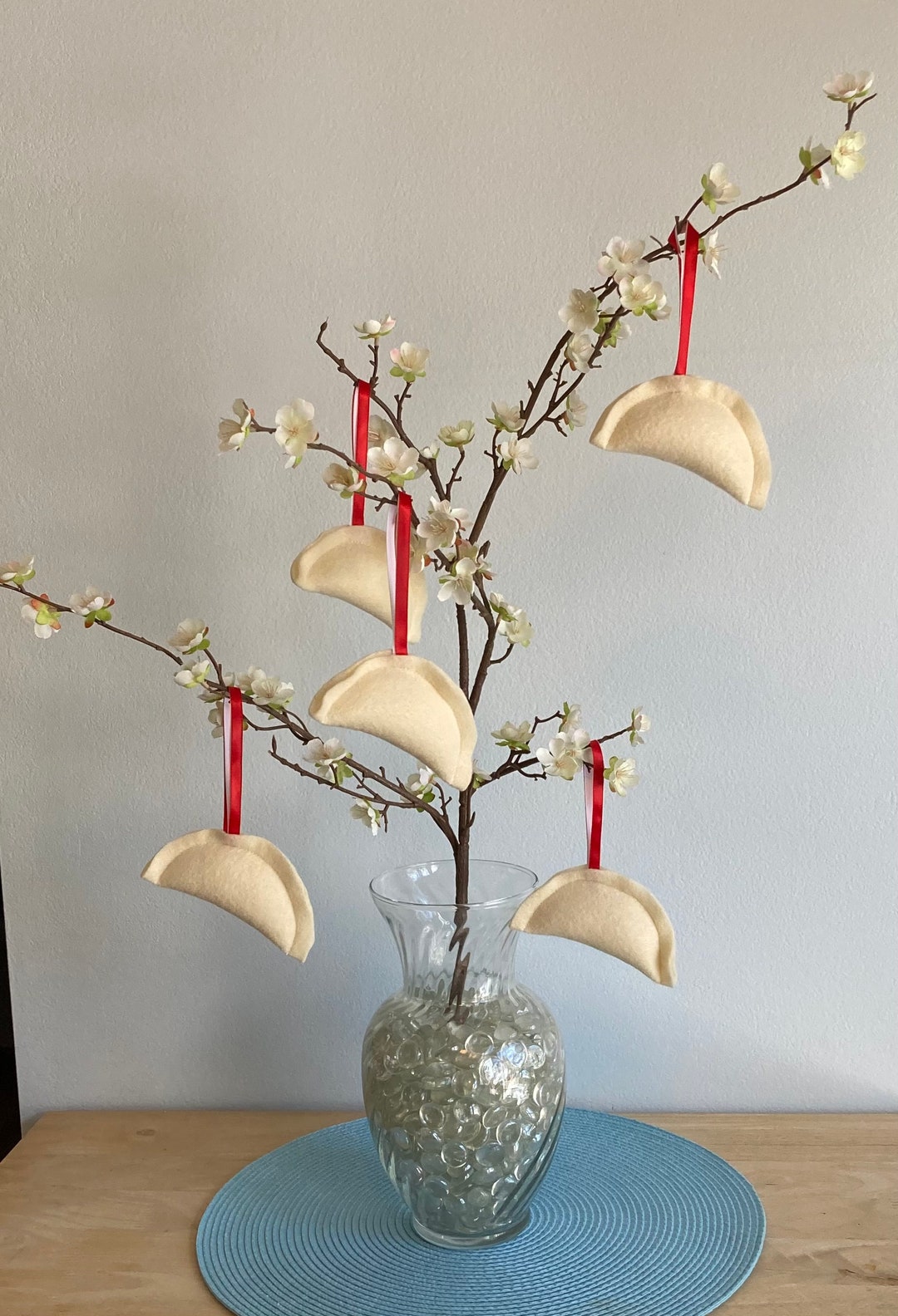 POLISH PIEROGI Felt Ornament Red/white Ribbons Easter Pierogi Tree ...