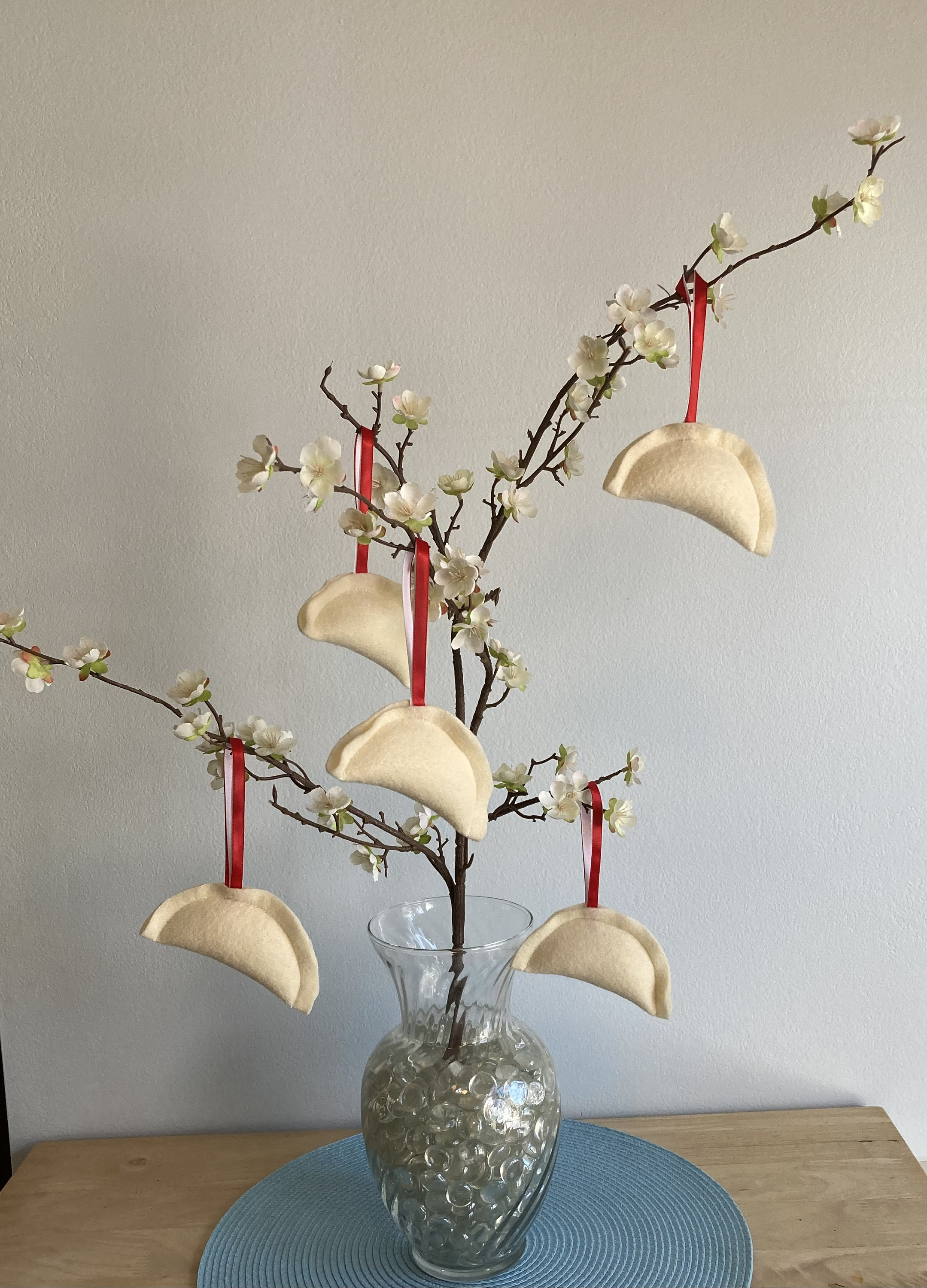 POLISH PIEROGI Felt Ornament Red/white Ribbons Easter Pierogi Tree ...