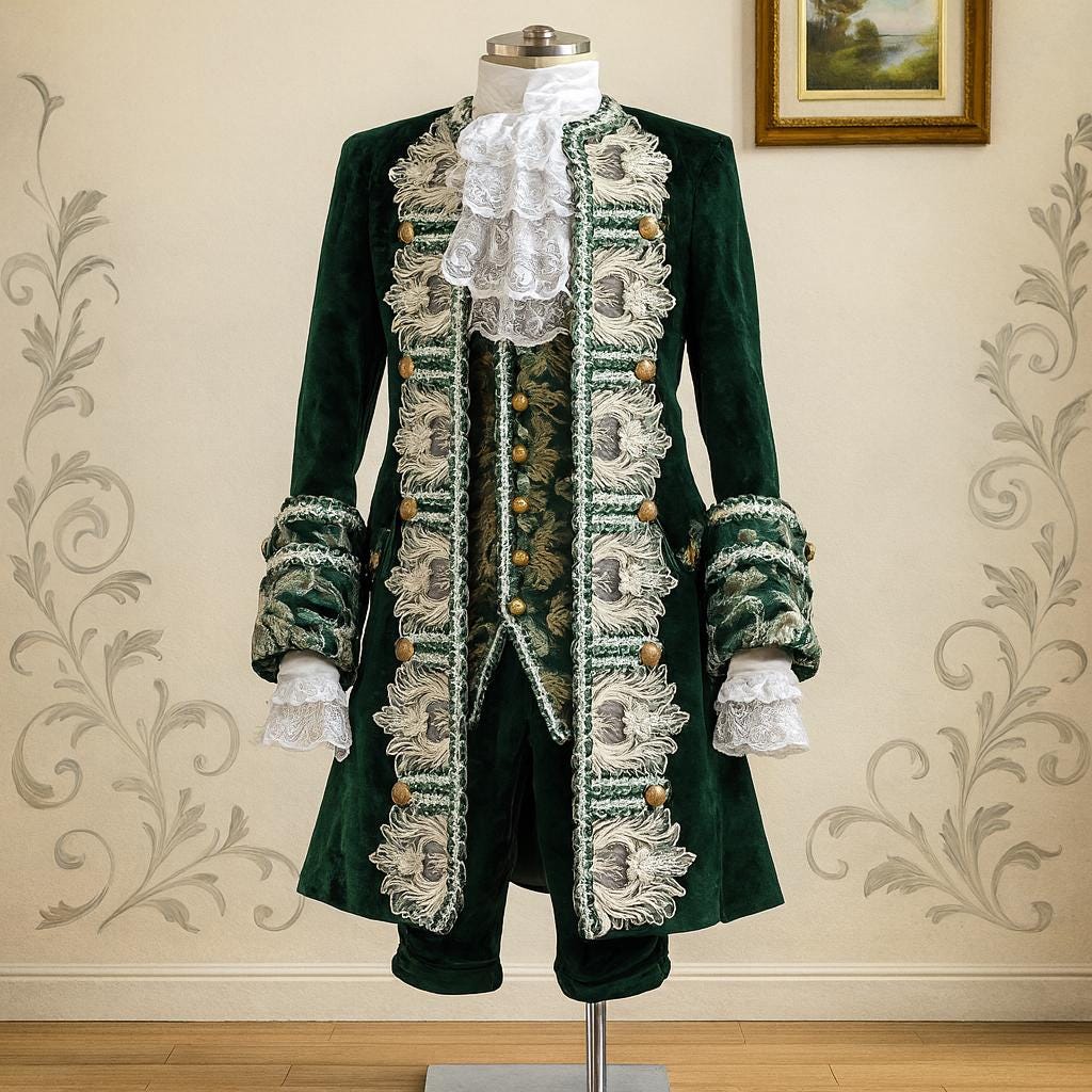 Rococo Baroque Men's Court Suit: Embroidered Royal Blue Prince Outfit ...