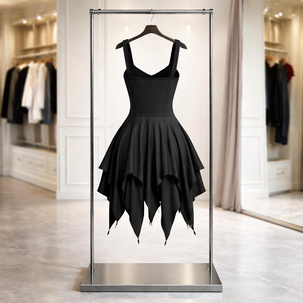 Gothic Handkerchief Mini Dress – Lace-up Grommet Dark Romantic Party ...