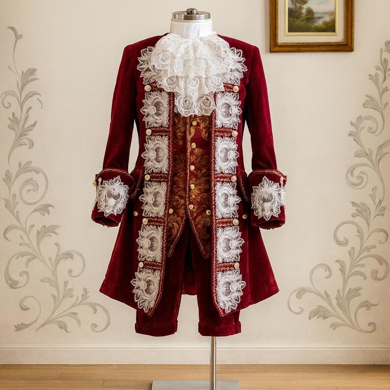 Rococo Baroque Men's Court Suit: Embroidered Royal Blue Prince Outfit ...