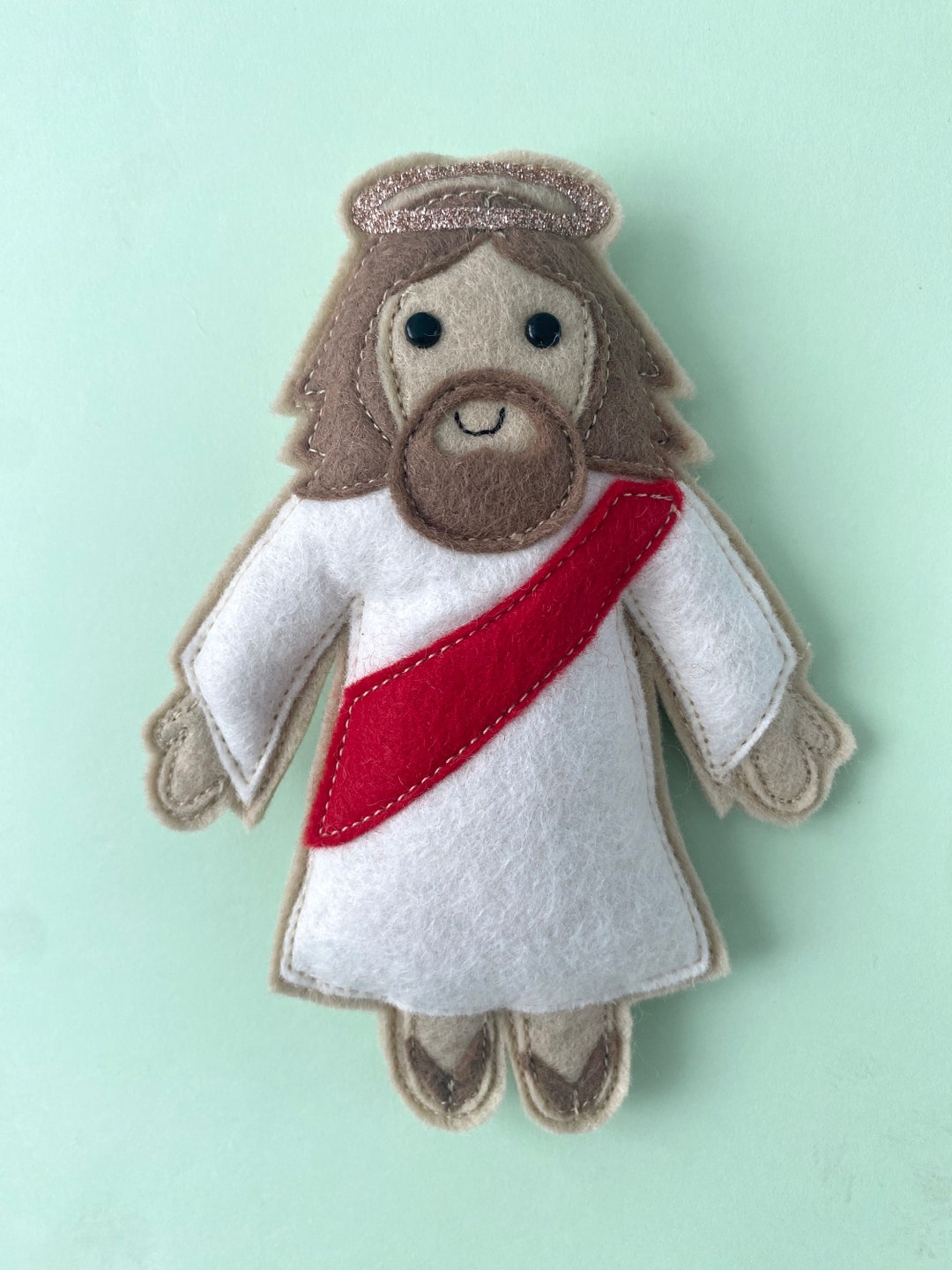 Felt Jesus Decoration With Golden Halo, Easter Jesus Decoration With ...