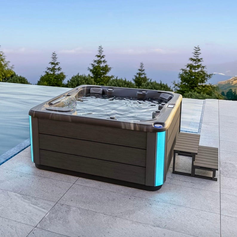 Luxury Outdoor Hot Tub With LED Lights – Fully Assembled Plug & Play ...