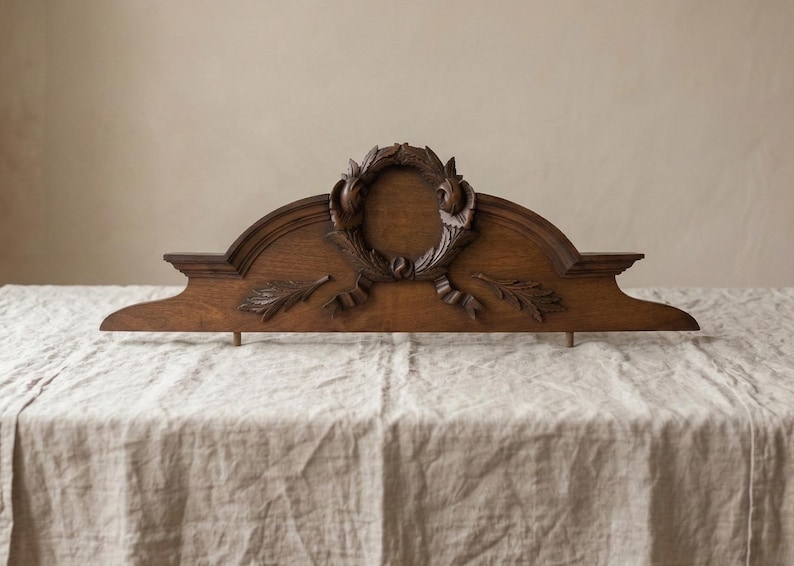 Vintage Carved Wood Furniture Pediment Crest, French Style ...