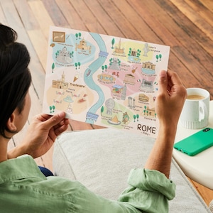 Rome Map Print: Illustrated Cartoon City Poster (digital Download) - Etsy
