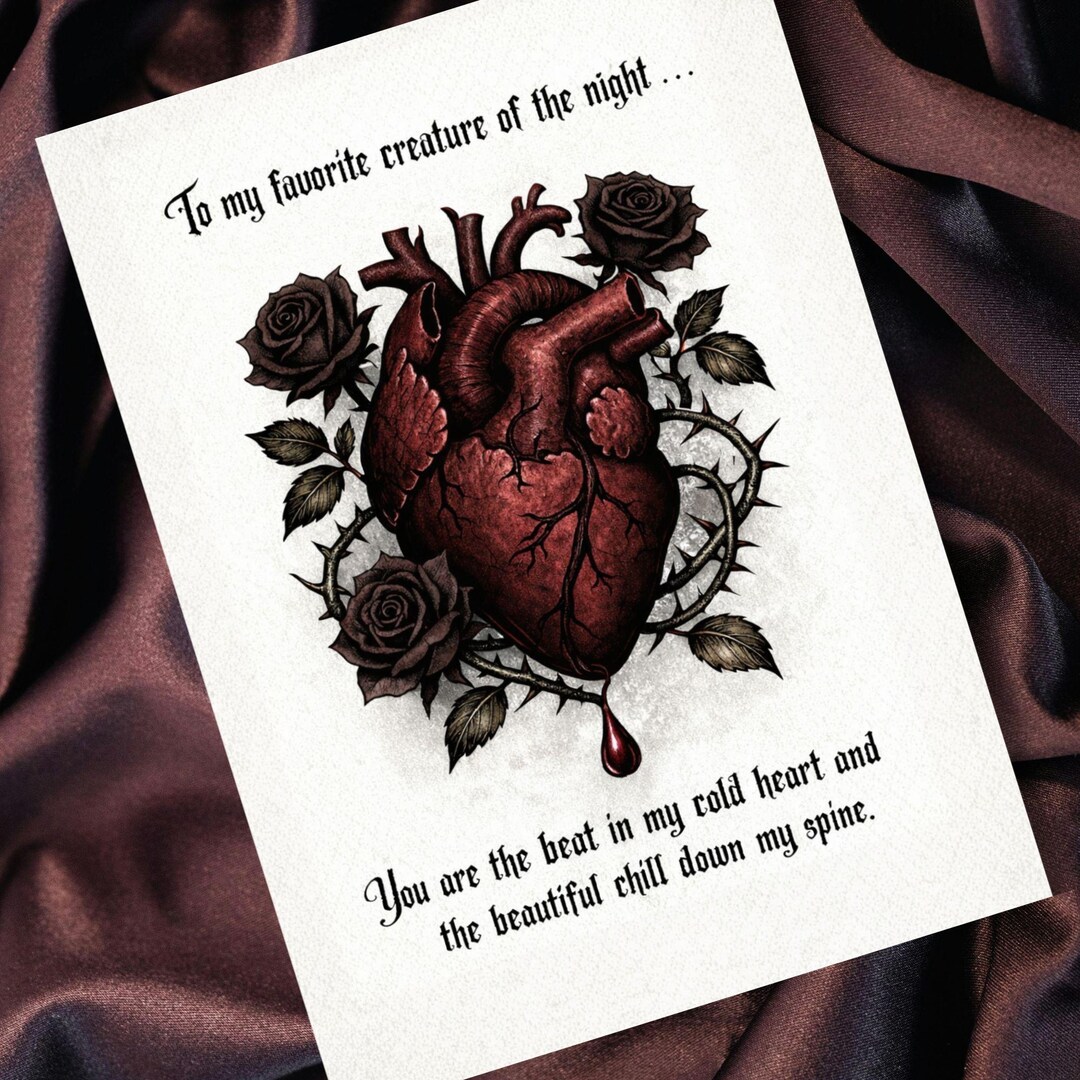Anatomical Heart Valentine Card, Goth Valentine, Alternative Couples ...