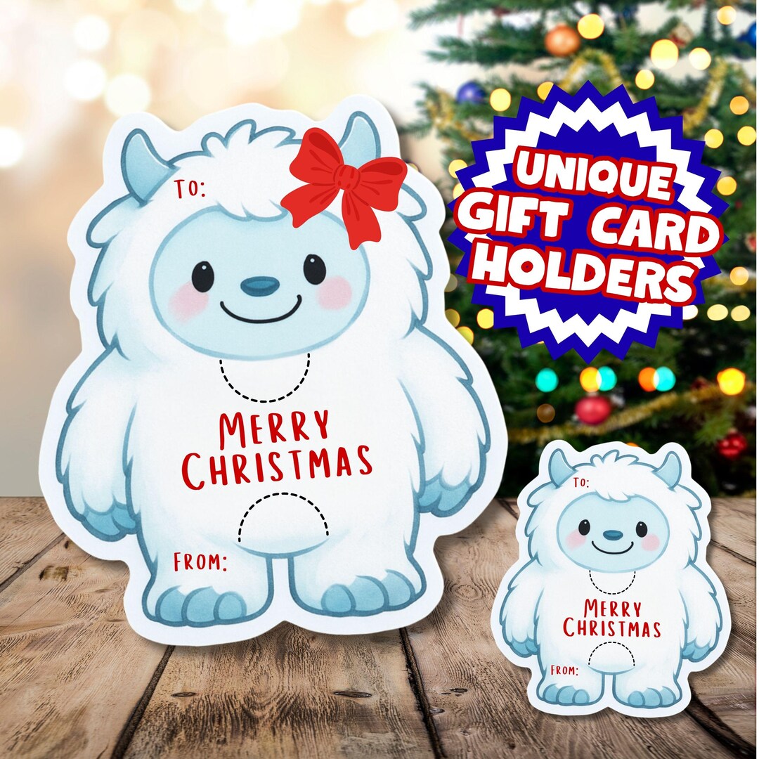 Yeti Christmas Gift Card Holder, Cute Teacher Present Holder, Christmas ...