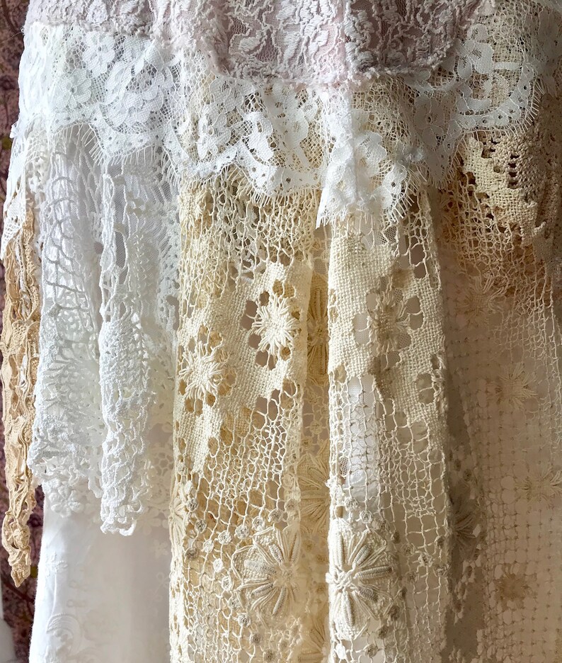 Vintage Tattered Dress - Boho Doily Eco Wedding Dress - Rustic Woodland ...