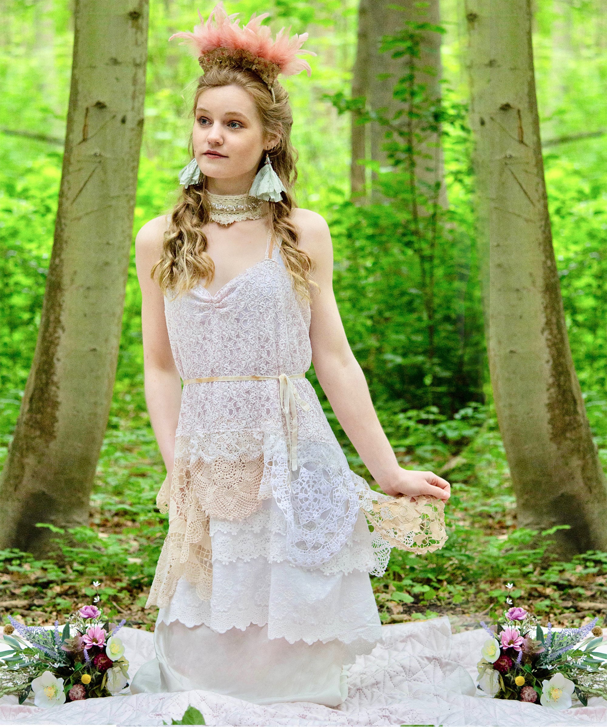 Vintage Tattered Dress - Boho Doily Eco Wedding Dress - Rustic Woodland ...