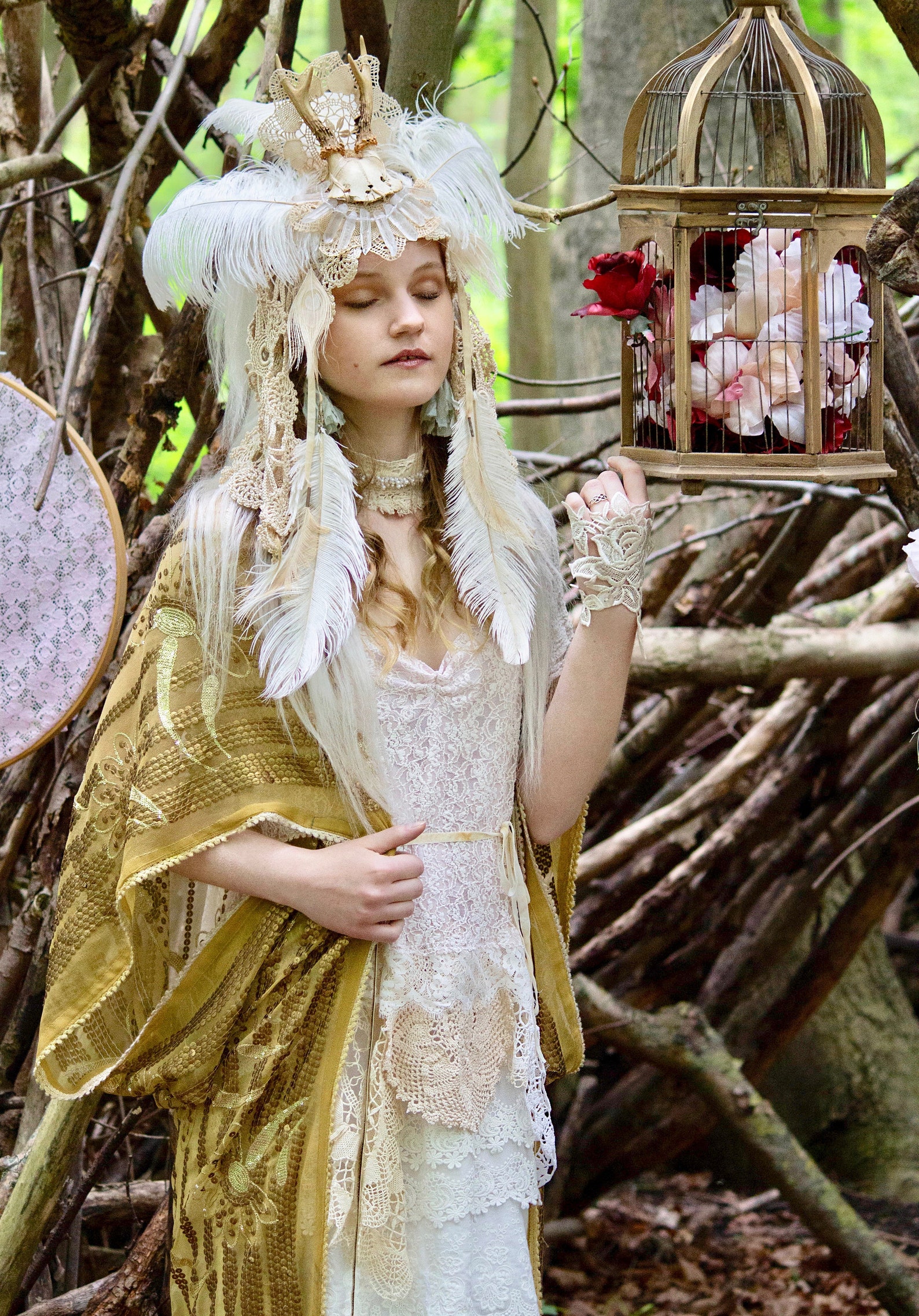 Vintage Tattered Dress - Boho Doily Eco Wedding Dress - Rustic Woodland ...