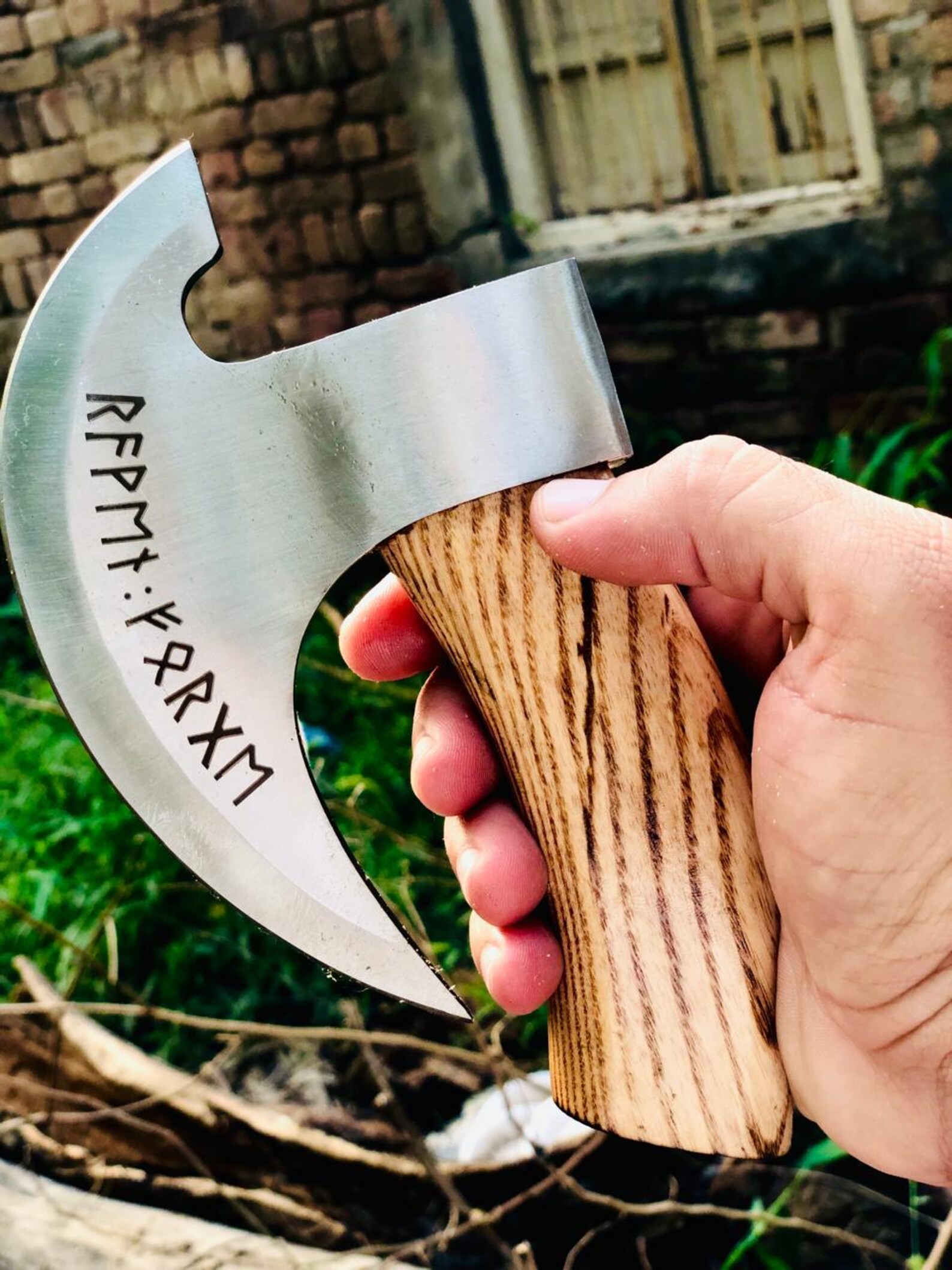 Hand Forged Carbon Steel Viking Axe: Ragnar Lothbrok Style, Leather ...