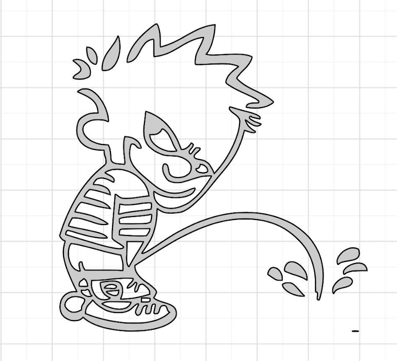 Calvin Peeing Decal - Etsy
