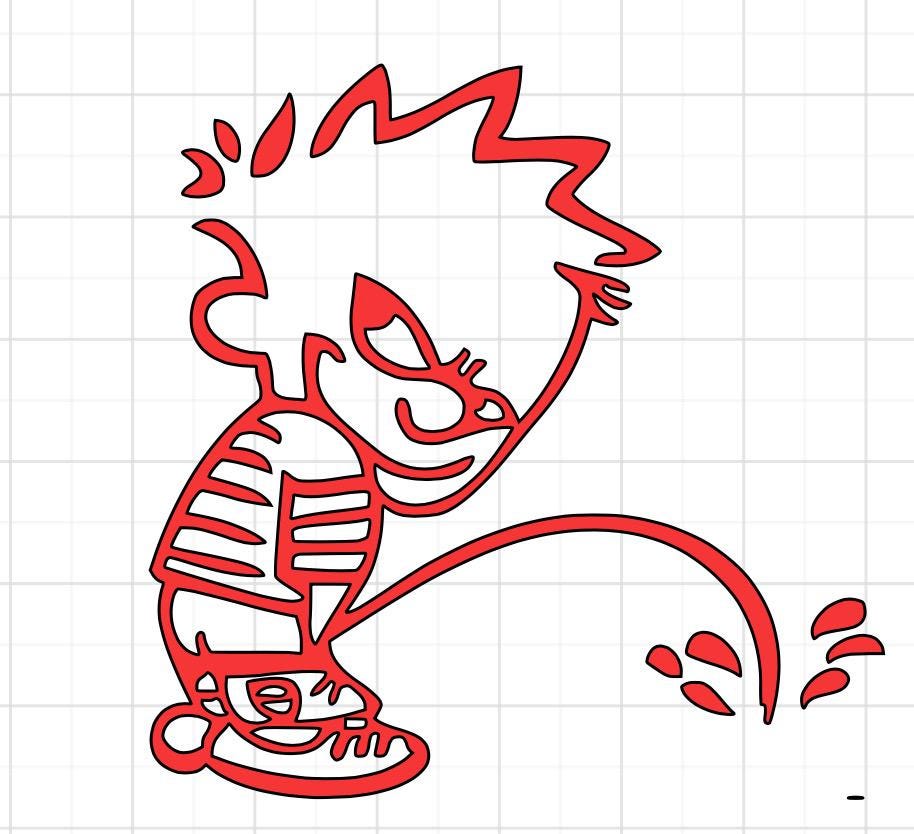 Calvin Peeing Decal - Etsy