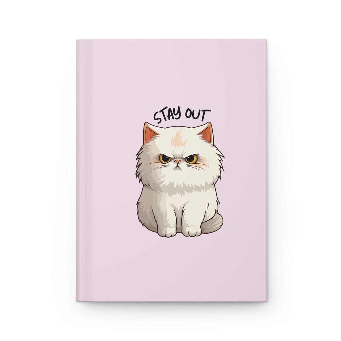 Pink Mean Cat Hardcover Journal - Stay Out, Cute Notebook, Kitty Gift ...