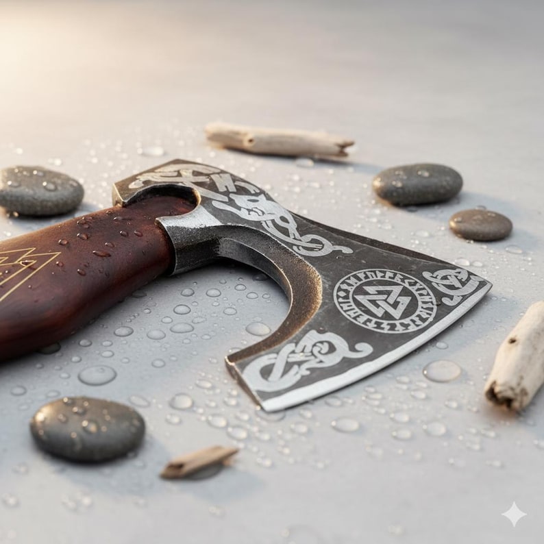 Custom Engraved Viking Axe | Reenactment Cosplay Prop | Groomsmen Gift ...
