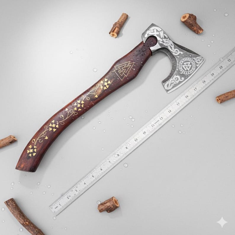 Custom Engraved Viking Axe | Reenactment Cosplay Prop | Groomsmen Gift ...