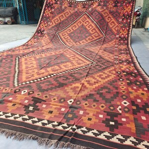 Vintage 1969s Large Classic Kilim, 9.11x16.10 Ft, Handcrafted Wool ...