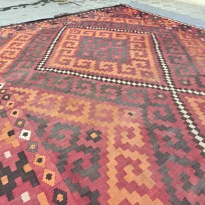 Vintage 1969s Large Classic Kilim, 9.11x16.10 Ft, Handcrafted Wool ...