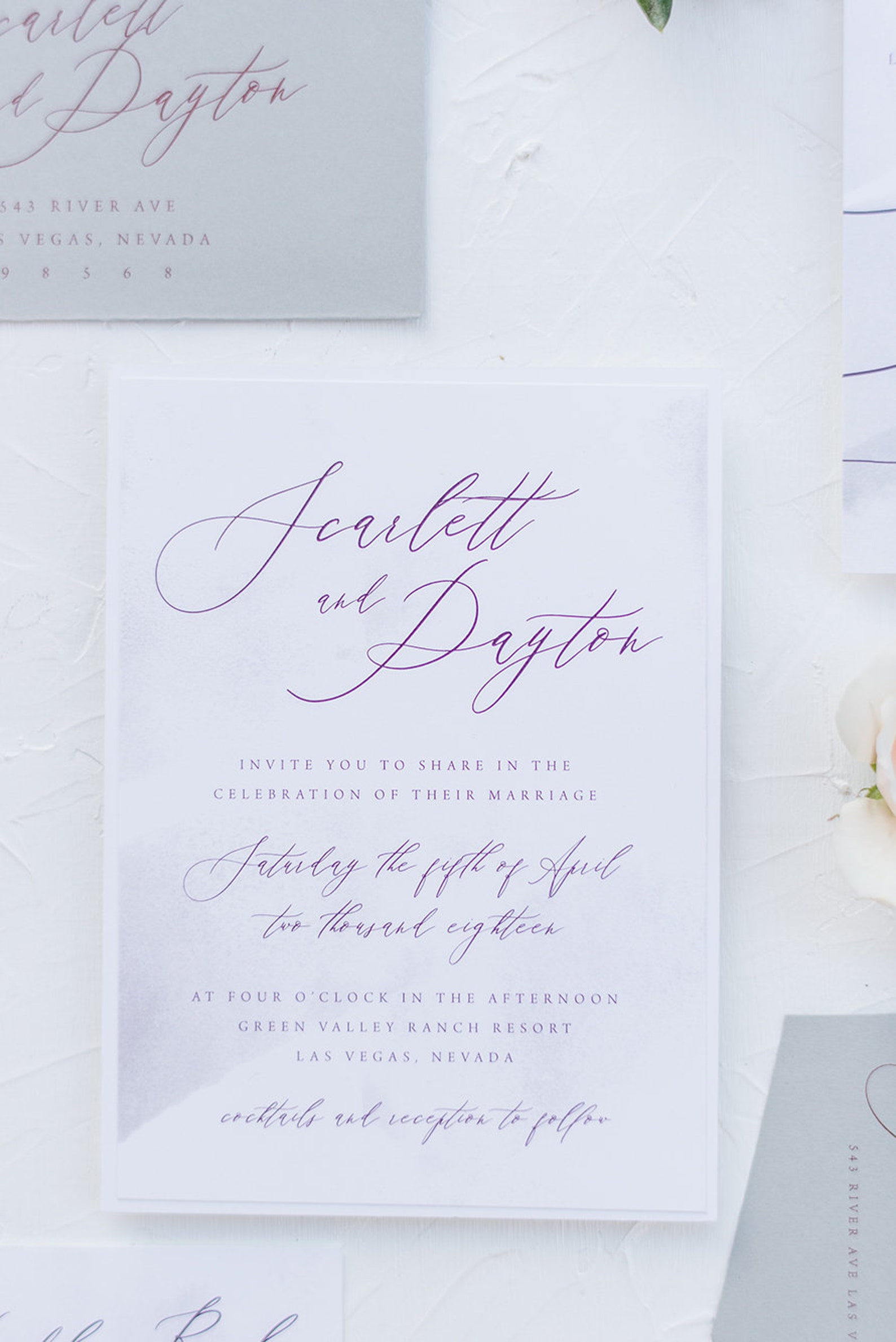 Romantic Calligraphy Industrial Wedding Invitation Design - Etsy