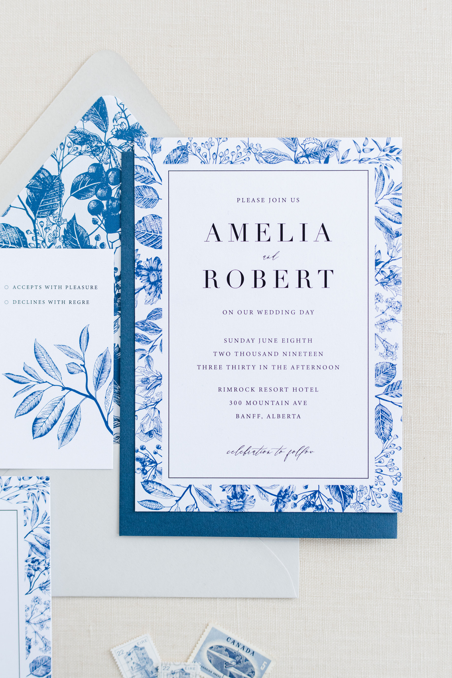 Modern One Colour Floral Wedding Invite Fine Art and - Etsy