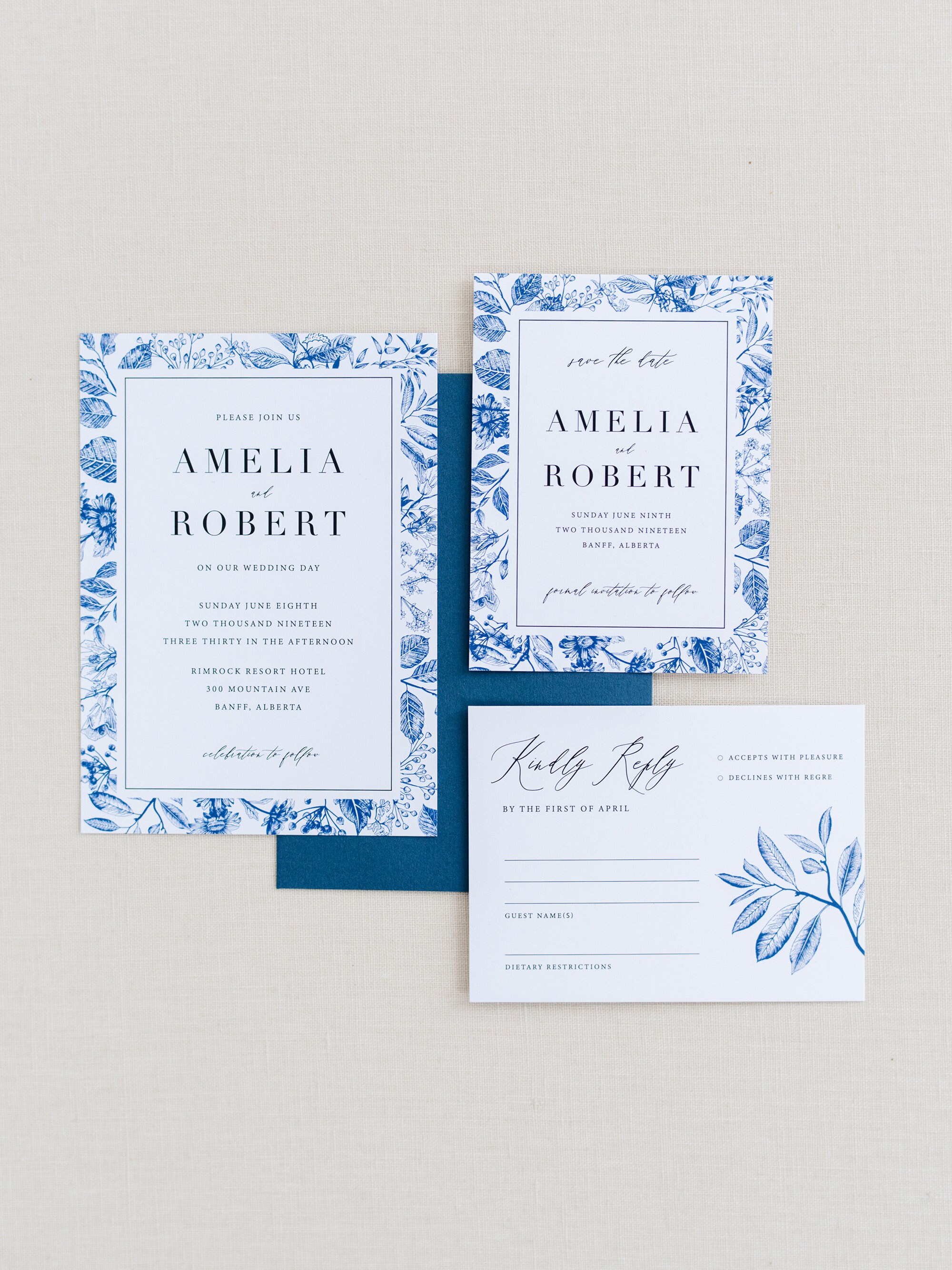 Modern One Colour Floral Wedding Invite Fine Art and - Etsy