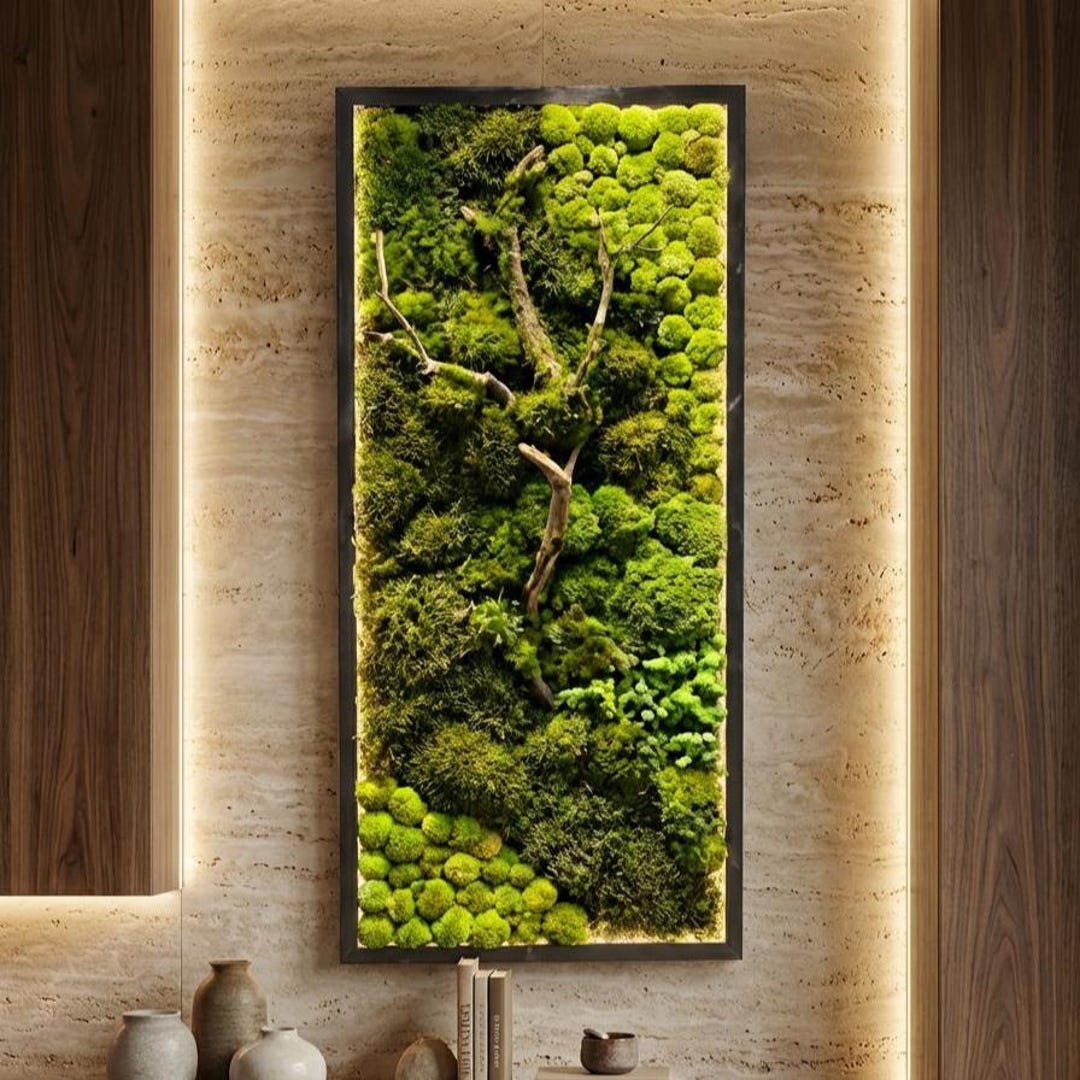 Impressive Preserved Moss Wall Art | Handmade Wood Frame | Perfect Moss ...