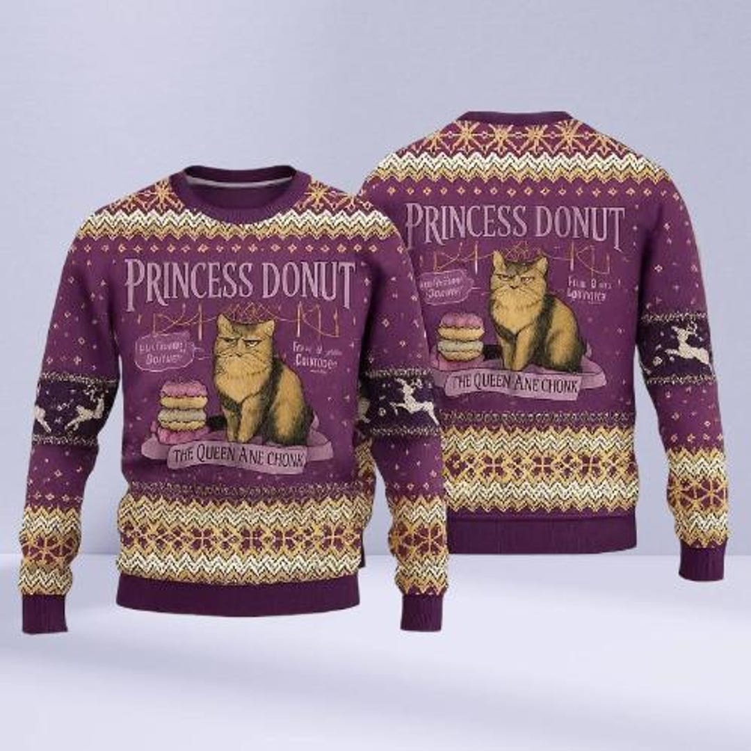 Mongo & Donut Dungeon Crawler Sweater, Princess Donut Ugly Christmas ...