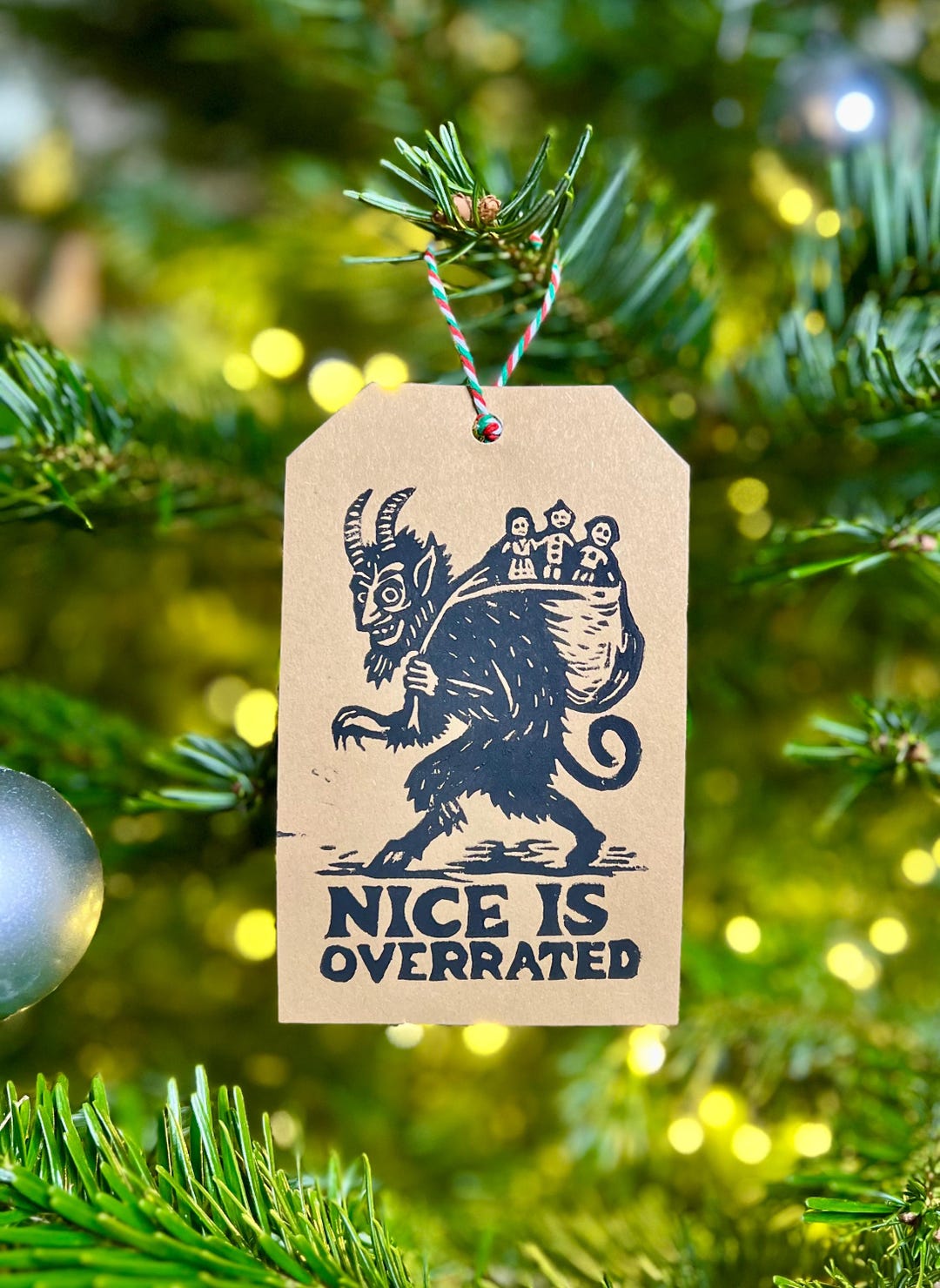 Krampus Gift Tags | Set of 4 | Hand-printed Christmas Tags | St ...